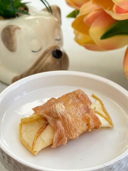 Chicken Wrapped Pear Dog Treats – Munchbird